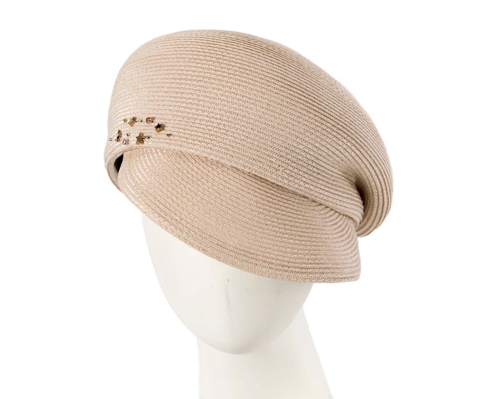 Beige cap with beak by Max Alexander in Australia | Fascinators Online