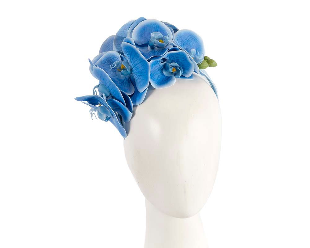 Bespoke blue orchid flower headband by Fillies Collection Online in ...