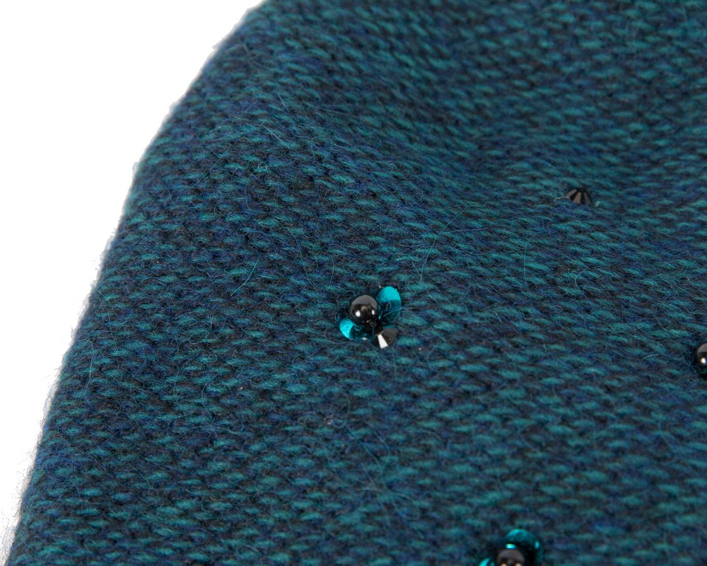 Aqua Warm Wool Beanie. Made In Europe - Fascinators.com.au