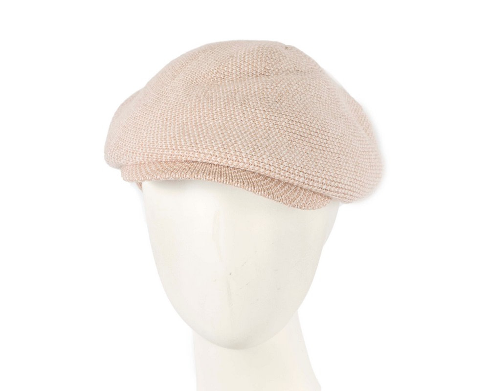 Classic Warm Beige Wool Beaked Cap. Made In Europe - Fascinators.com.au
