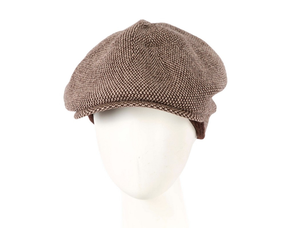 Classic Warm Brown Wool Beaked Cap. Made In Europe - Fascinators.com.au