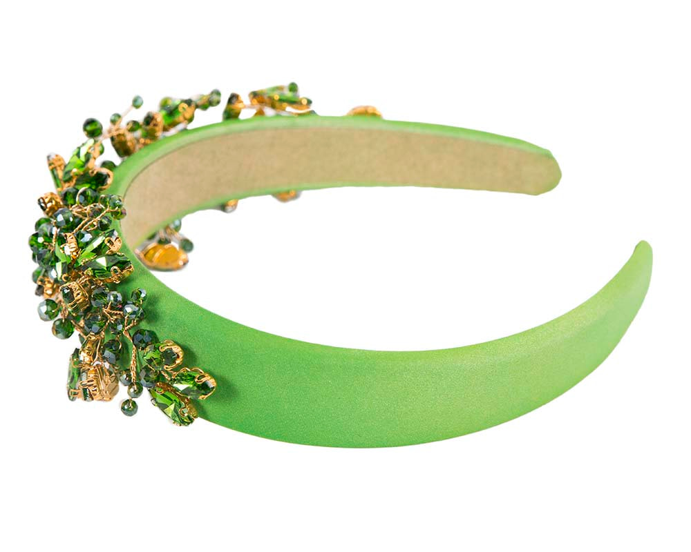 Green Crystal Headband Fascinator - Fascinators.com.au