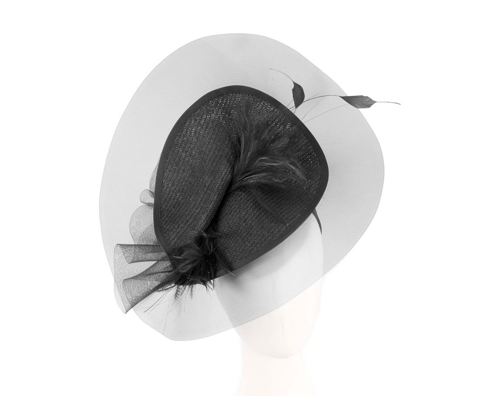 Large Black Fascinator With Feathers By Fillies Collection ...