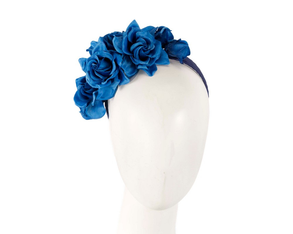 Elegant Royal Blue Flower Headband By Max Alexander - Fascinators.com.au