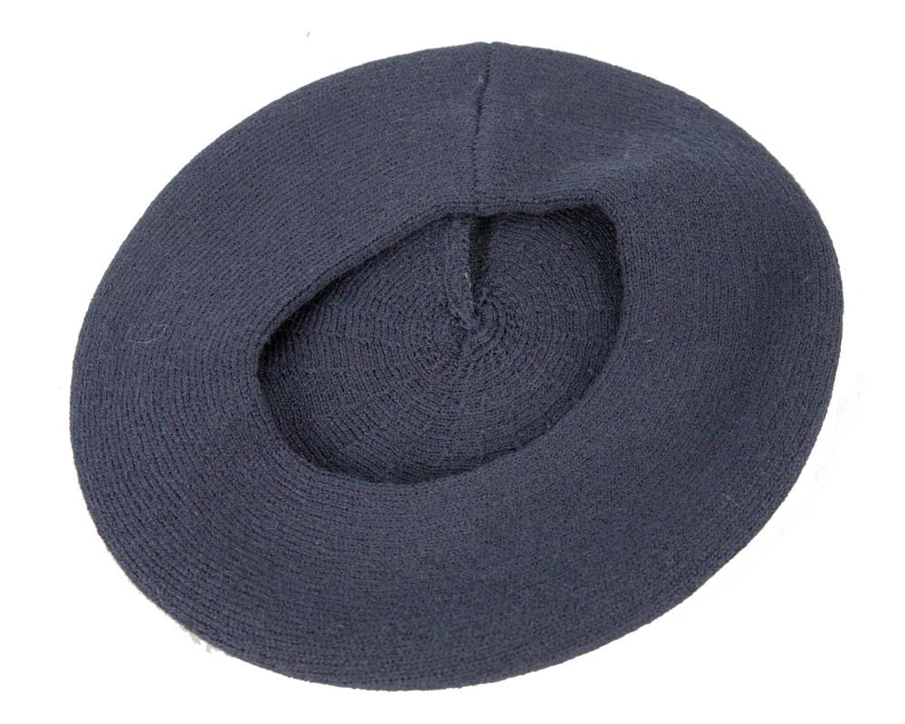 Classic Warm Navy Blue Wool Beret. Made In Europe - Fascinators.com.au