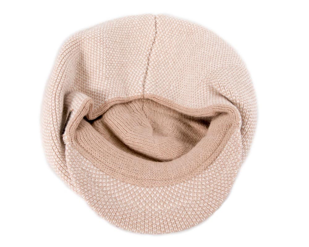 Classic Warm Beige Wool Beaked Cap. Made In Europe - Fascinators.com.au